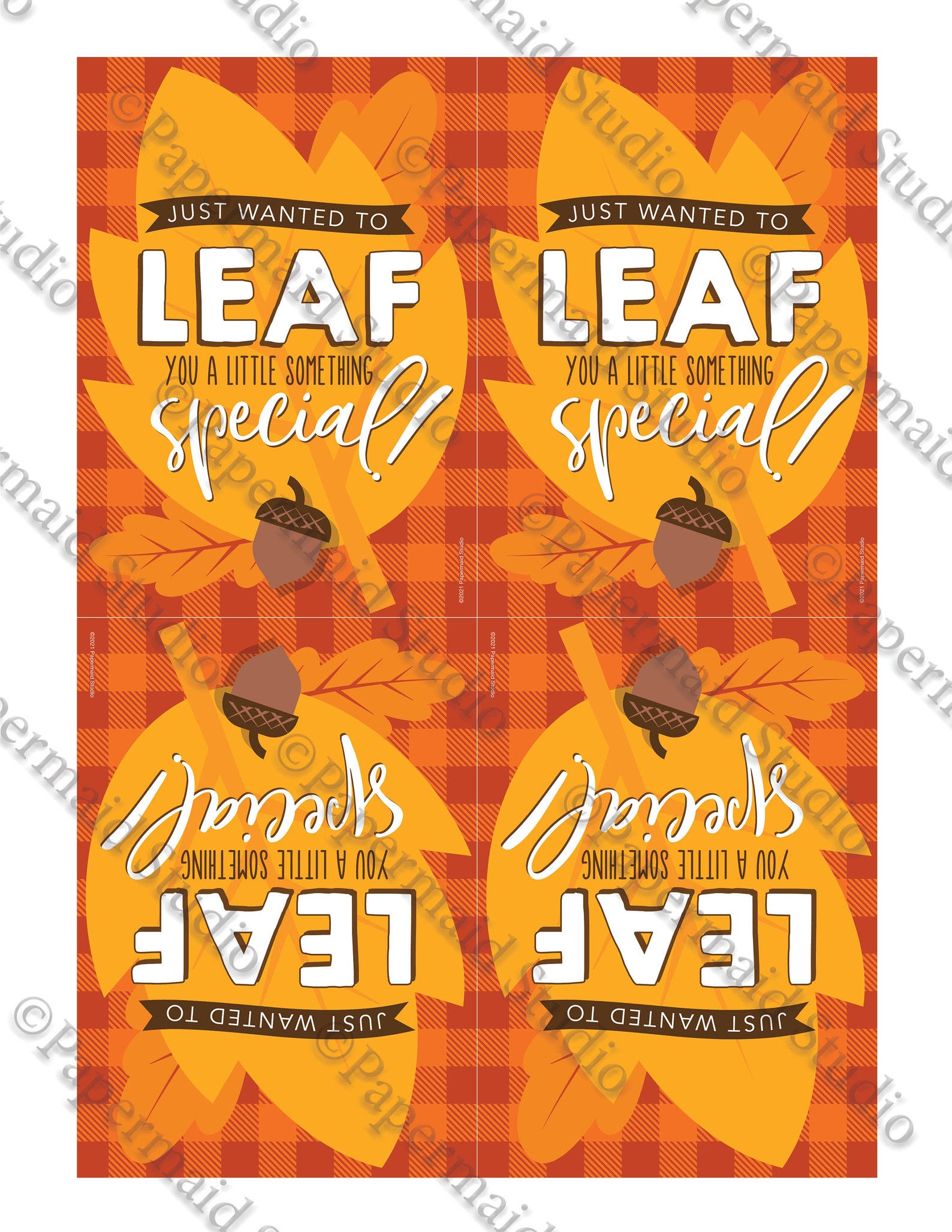 PRINTABLE Fall Leaf Gift Tag - Thanksgiving Thank You Hang Tag - Autumn ...
