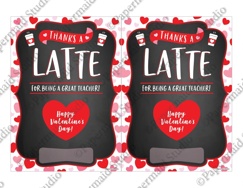 PRINTABLE Teacher Valentine's Day Coffee Gift Card Holder - Etsy