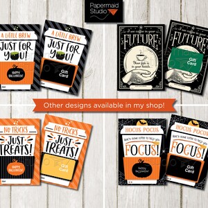 Halloween Gift Card Holder for Coffee Printable - Teacher Halloween ...