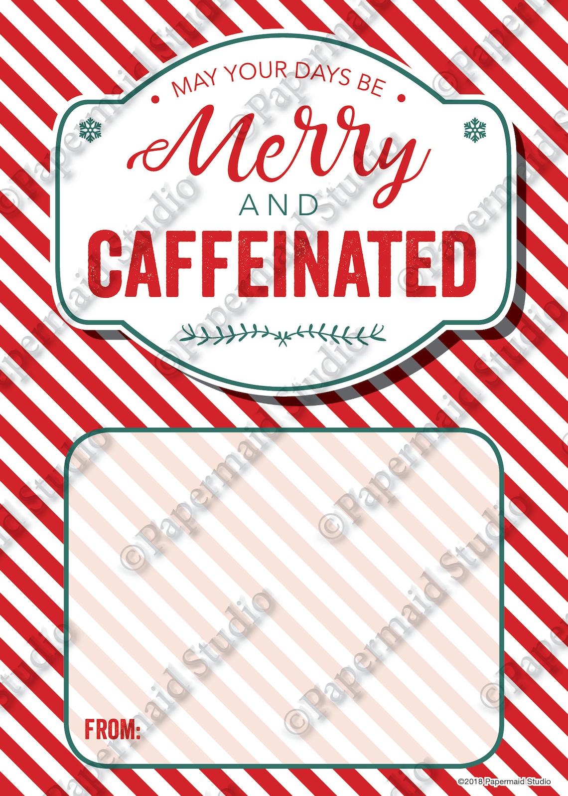 PRINTABLE Coffee Themed Christmas Card Coffee Holiday Card - Etsy