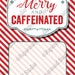 PRINTABLE Coffee Themed Christmas Card Coffee Holiday Card Coffee Gift ...