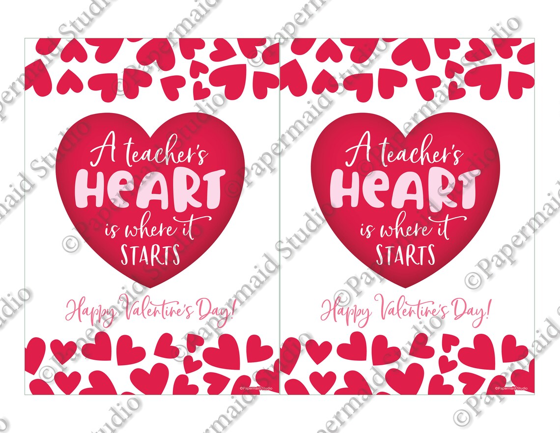 PRINTABLE Teacher Valentine Card Valentine's Day Card - Etsy