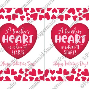 PRINTABLE Teacher Valentine Card - Valentine's Day Card for Teacher ...