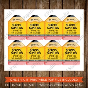 Back to School Tag Printable First Day of School Pencil Gift - Etsy