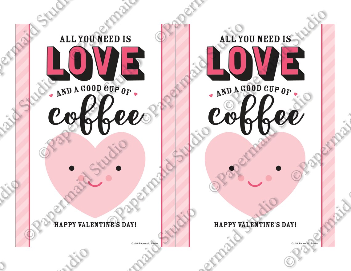 PRINTABLE Coffee Valentine Valentine's Day Card - Etsy