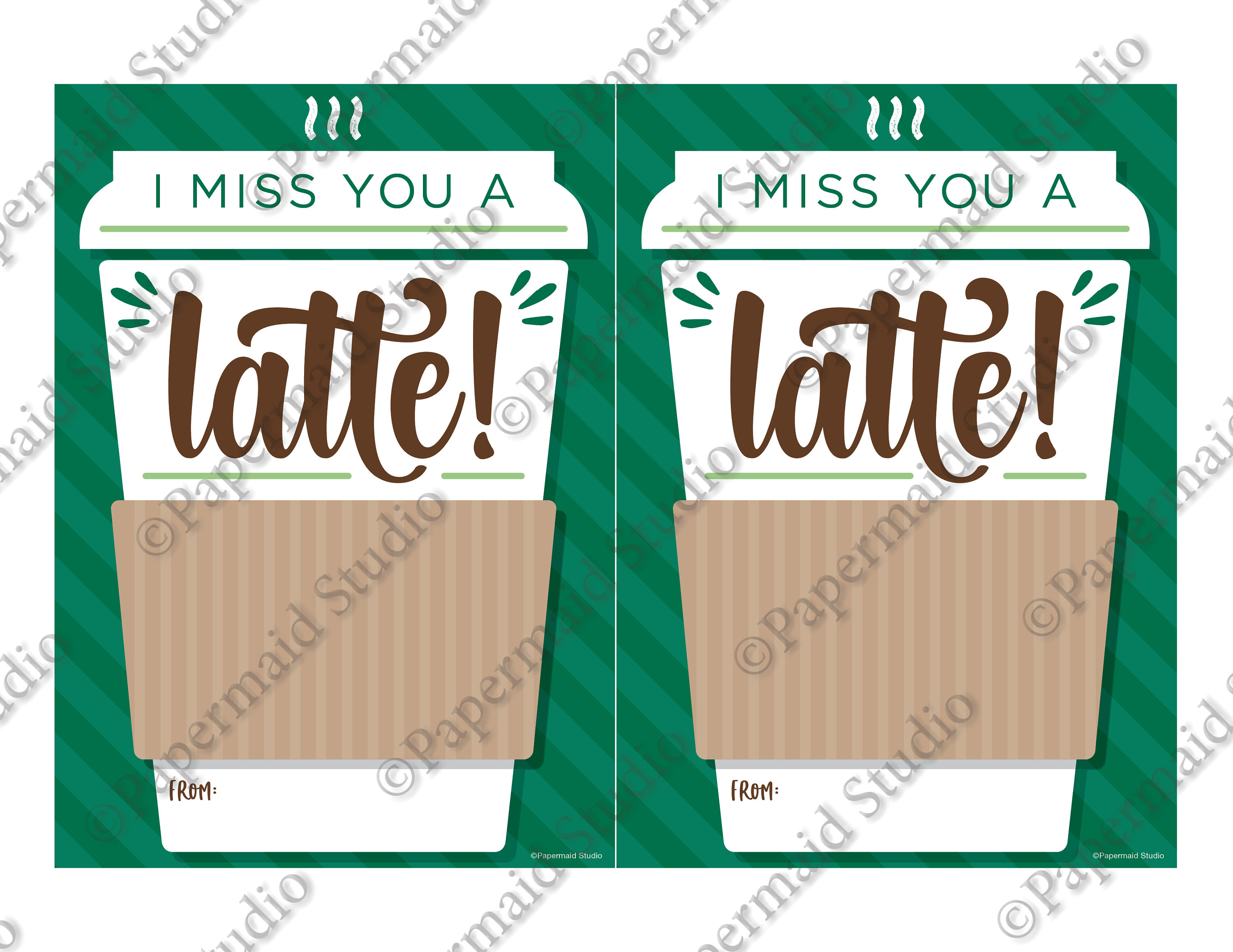 PRINTABLE I Miss You a Latte Coffee Gift Card Holder - Long Distance ...