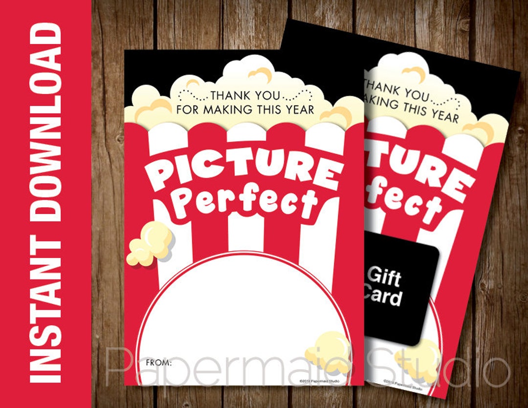 PRINTABLE Teacher Movie Gift Card Holder - Teacher Appreciation Week ...