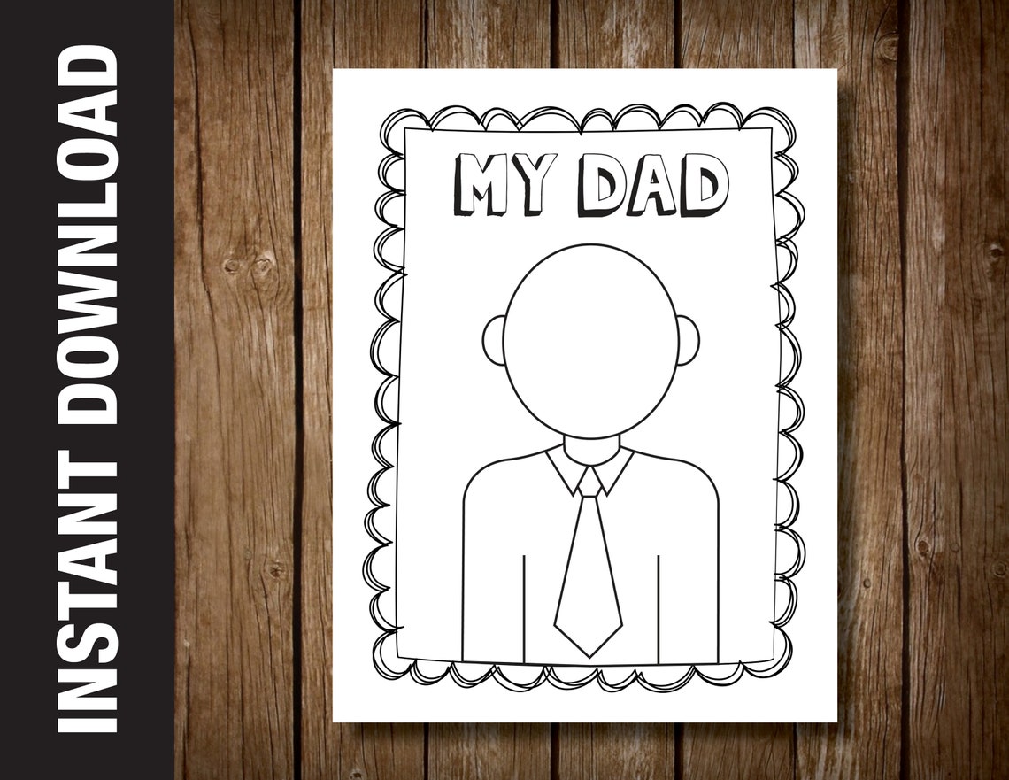 PRINTABLE Father's Day Portrait Coloring Sheet My | Etsy