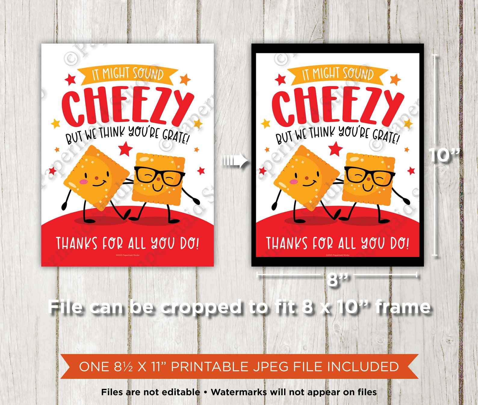 Teacher Appreciation Printable - Cheese Cracker Sign - Employee ...