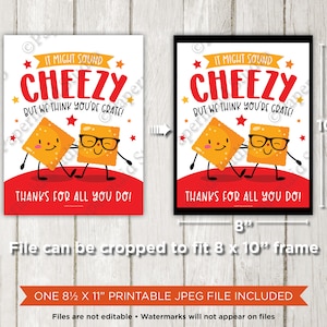 Teacher Appreciation Printable - Cheese Cracker Sign - Employee ...