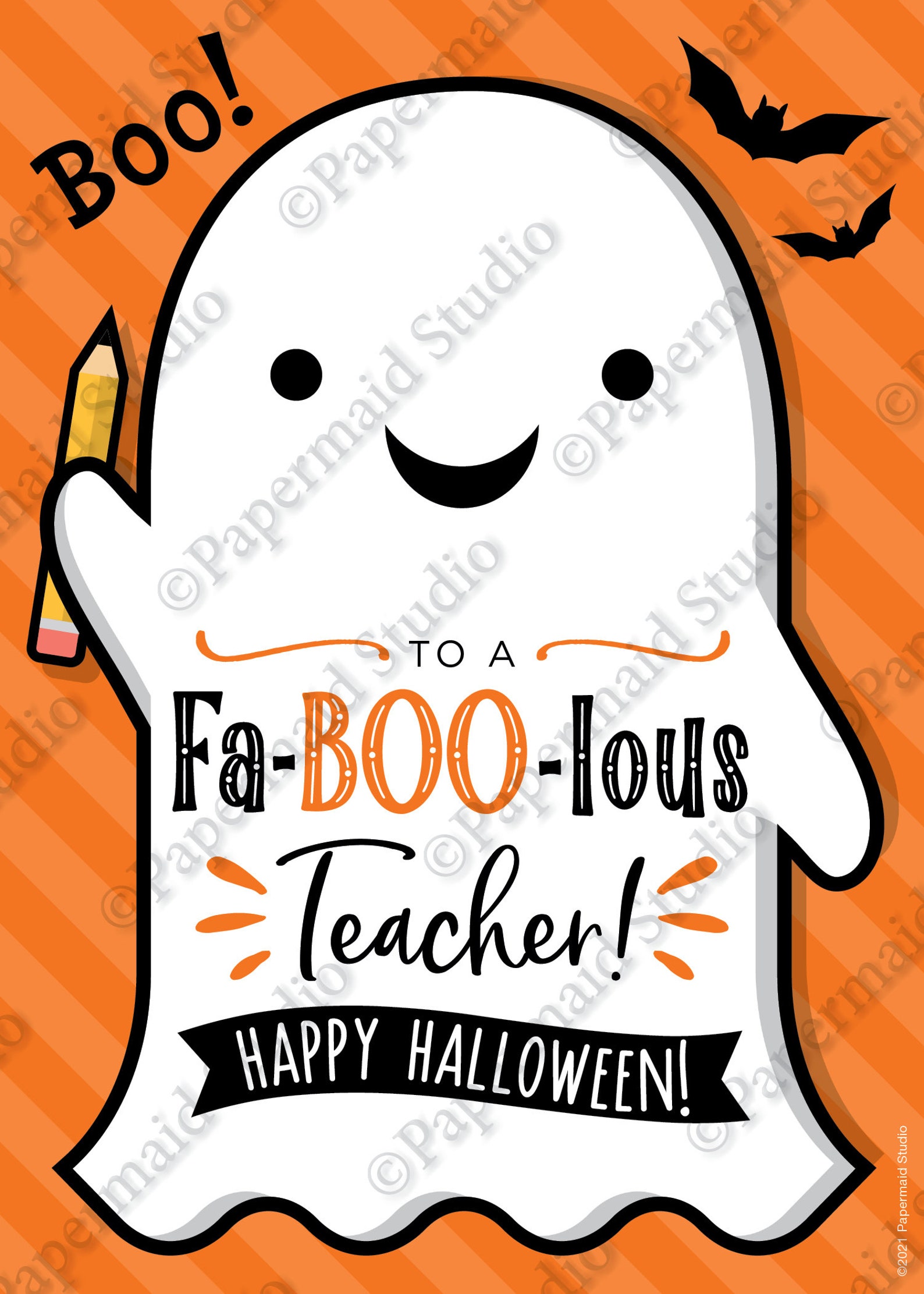 Teacher Halloween Gift Card Halloween Teacher Gift Tag - Etsy