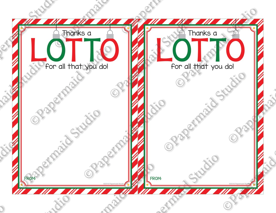 Printable Teacher Lottery Ticket Christmas Card Teacher - Etsy