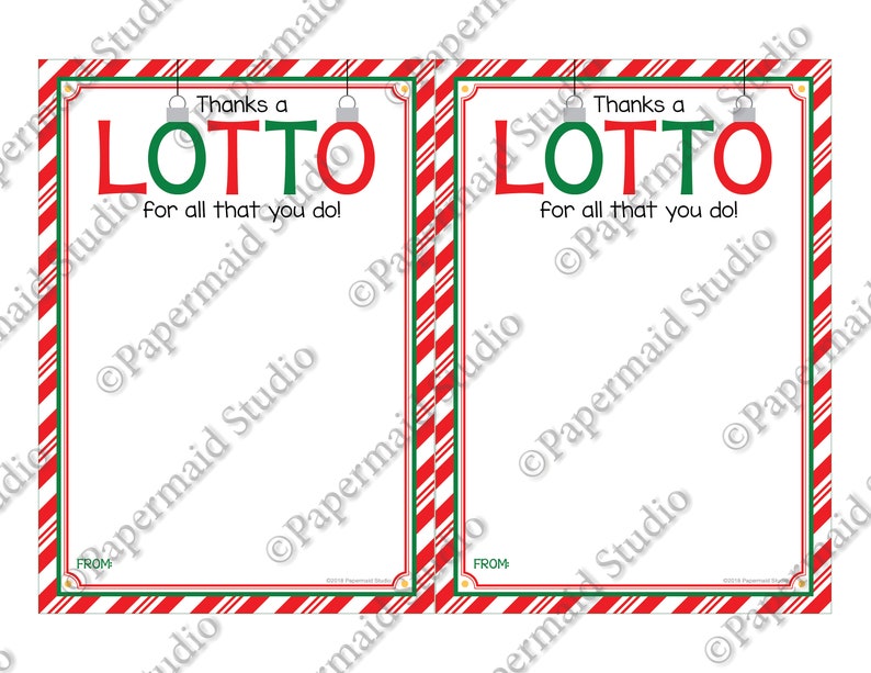 Printable Teacher Lottery Ticket Christmas Card Teacher | Etsy