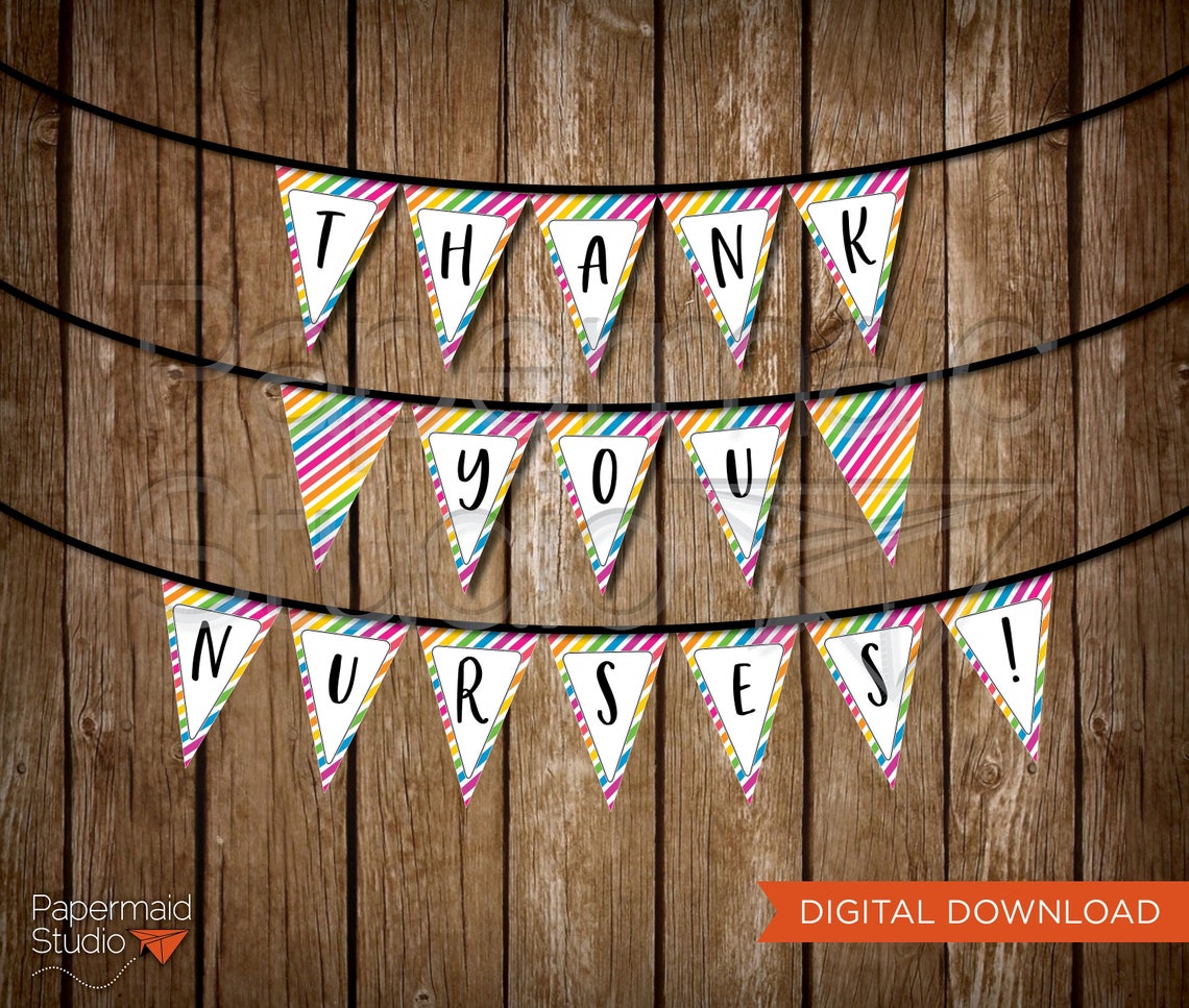 Nurse Thank You Sign Printable Nurses Day Banner Nurse - Etsy