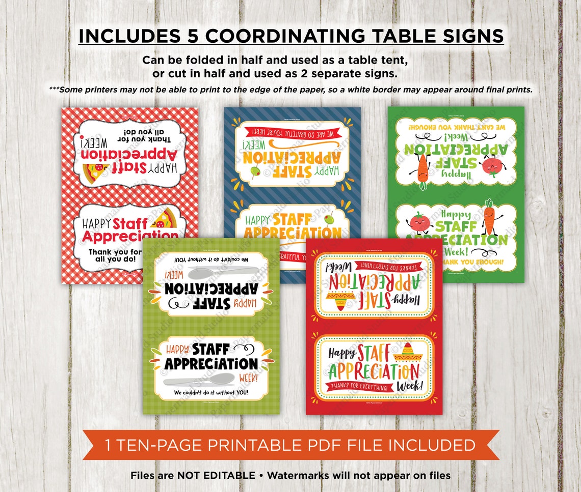 Teacher Appreciation Signs Bundle - Teacher Appreciation Lunch Signs ...