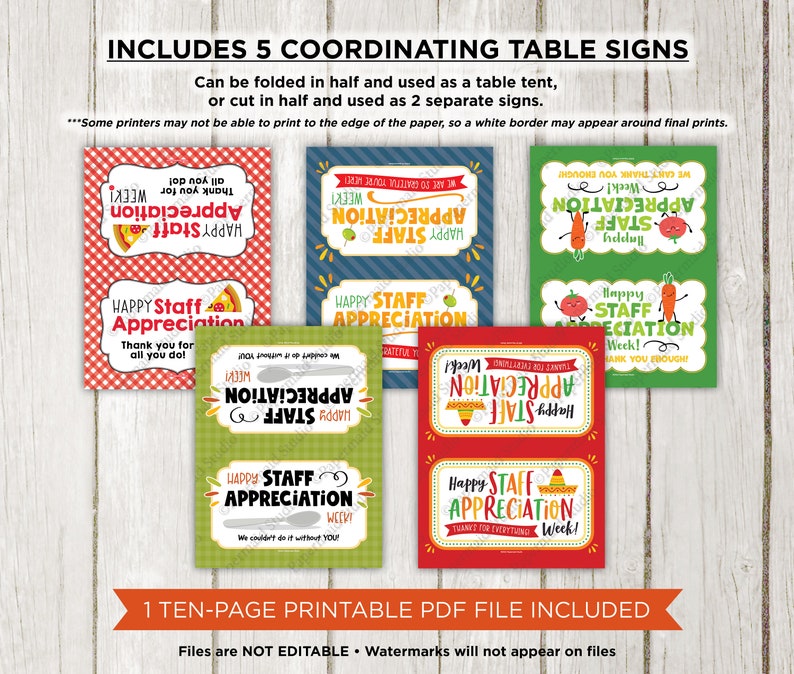 Teacher Appreciation Signs Bundle - Teacher Appreciation Lunch Signs ...