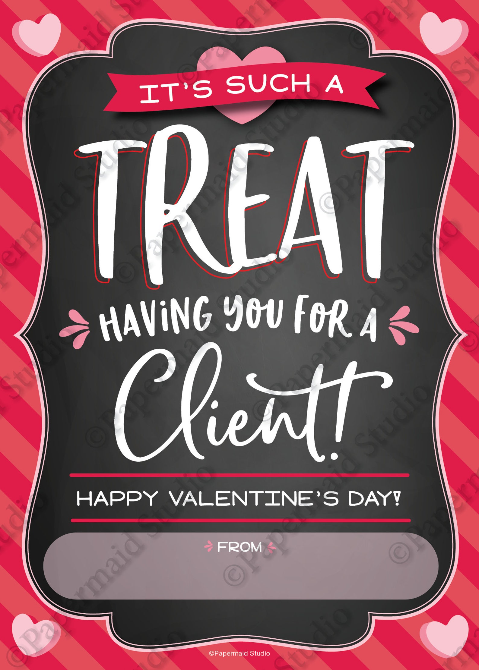 PRINTABLE Client Valentine Treat Card Editable Pdf - Valentine's Day ...