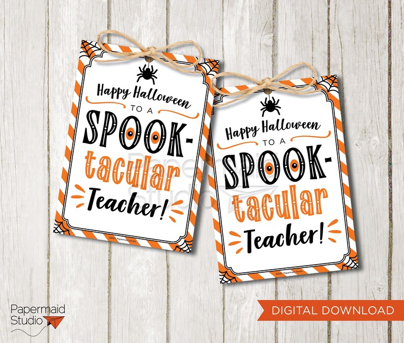 Halloween Teacher Gift Tag Printable Halloween Coffee Tag - Etsy