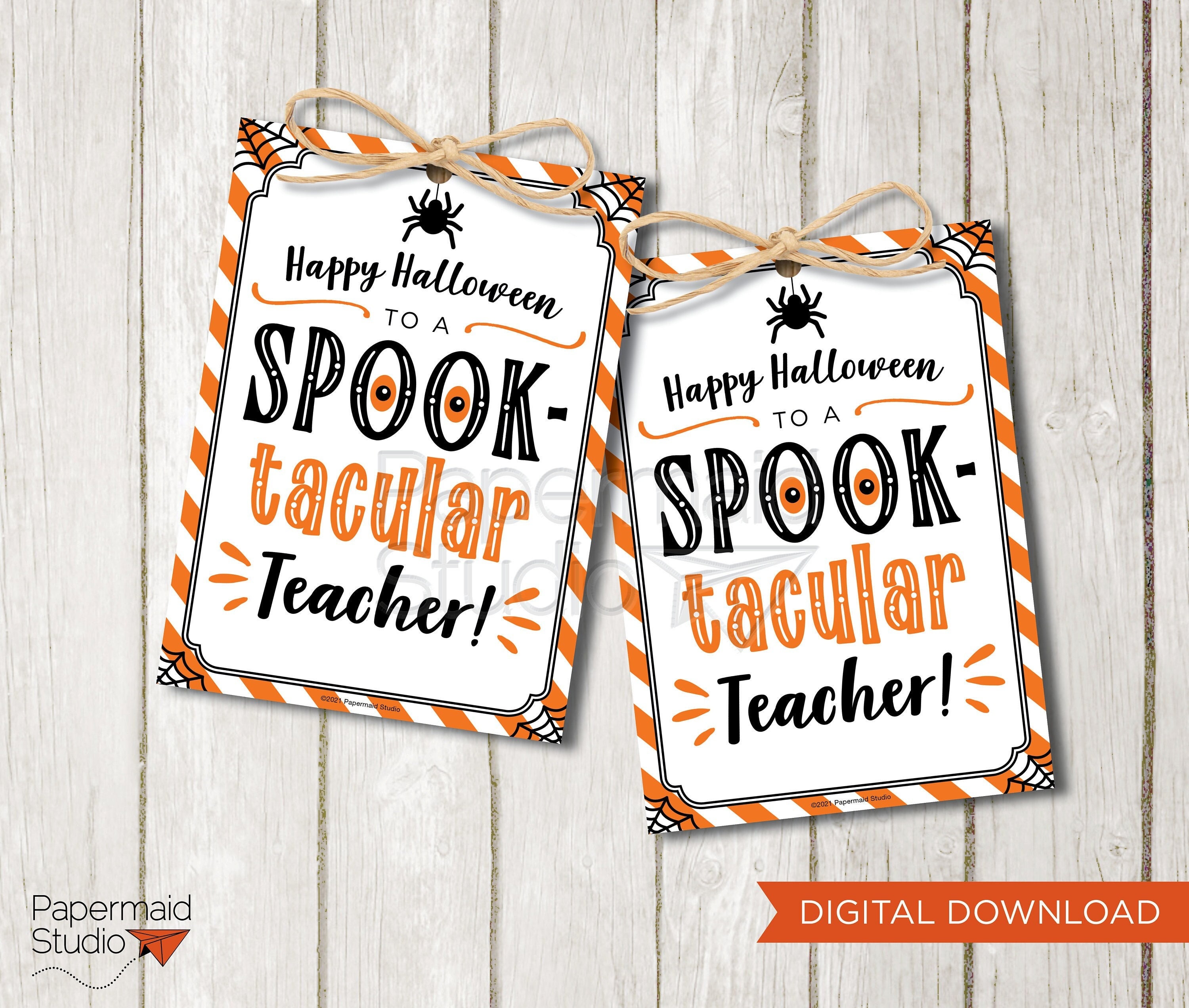 Halloween Teacher Gift Tag Printable Halloween Coffee Tag - Etsy