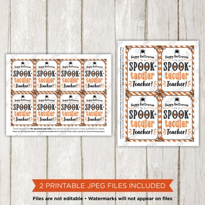 Halloween Teacher Gift Tag Printable - Halloween Coffee Tag - Teacher ...