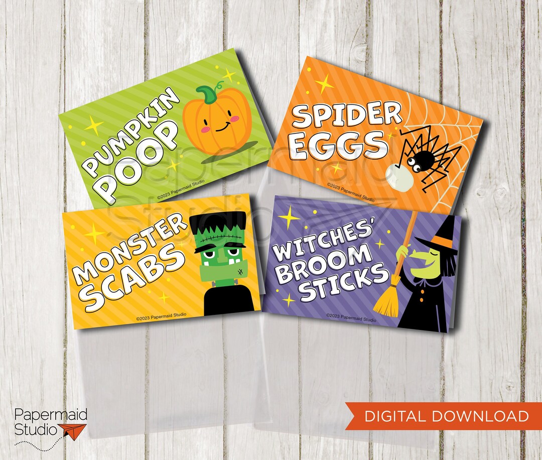 Halloween Bag Toppers - Halloween Treat Bag Labels - Halloween Stickers ...