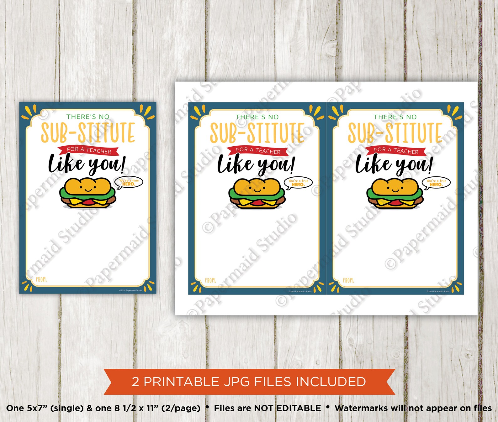 Substitute Teacher Appreciation Card Printable - Substitute Teacher ...