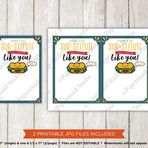 Substitute Teacher Appreciation Card Printable - Substitute Teacher ...