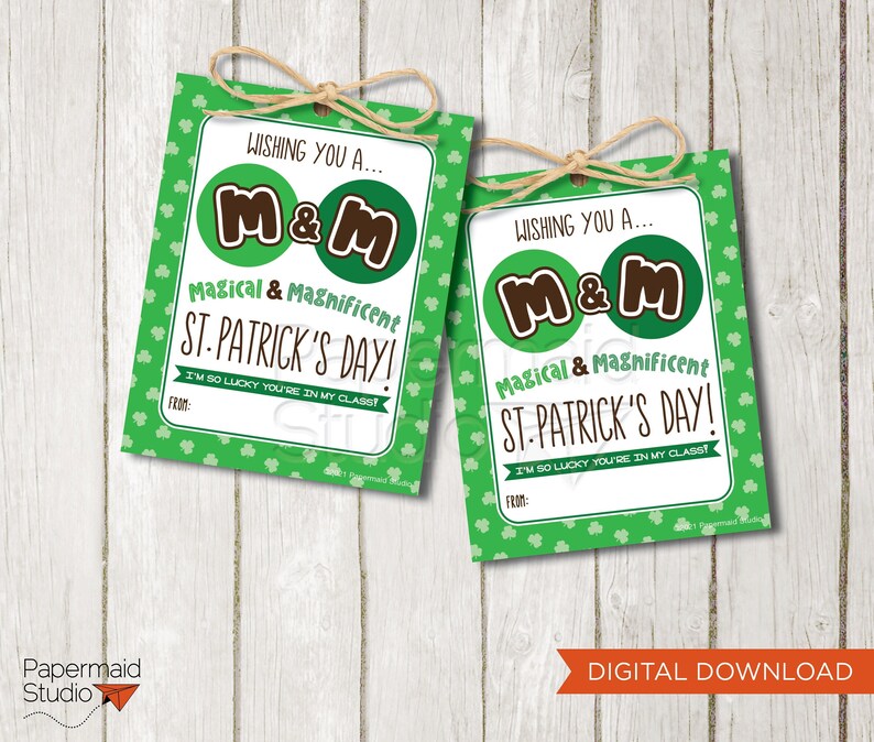 St. Patrick's Day Candy Tag Printable - St. Patricks Candy Treat Tag ...