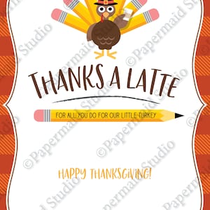 PRINTABLE Thanksgiving Teacher Coffee Gift Card Holder - School ...