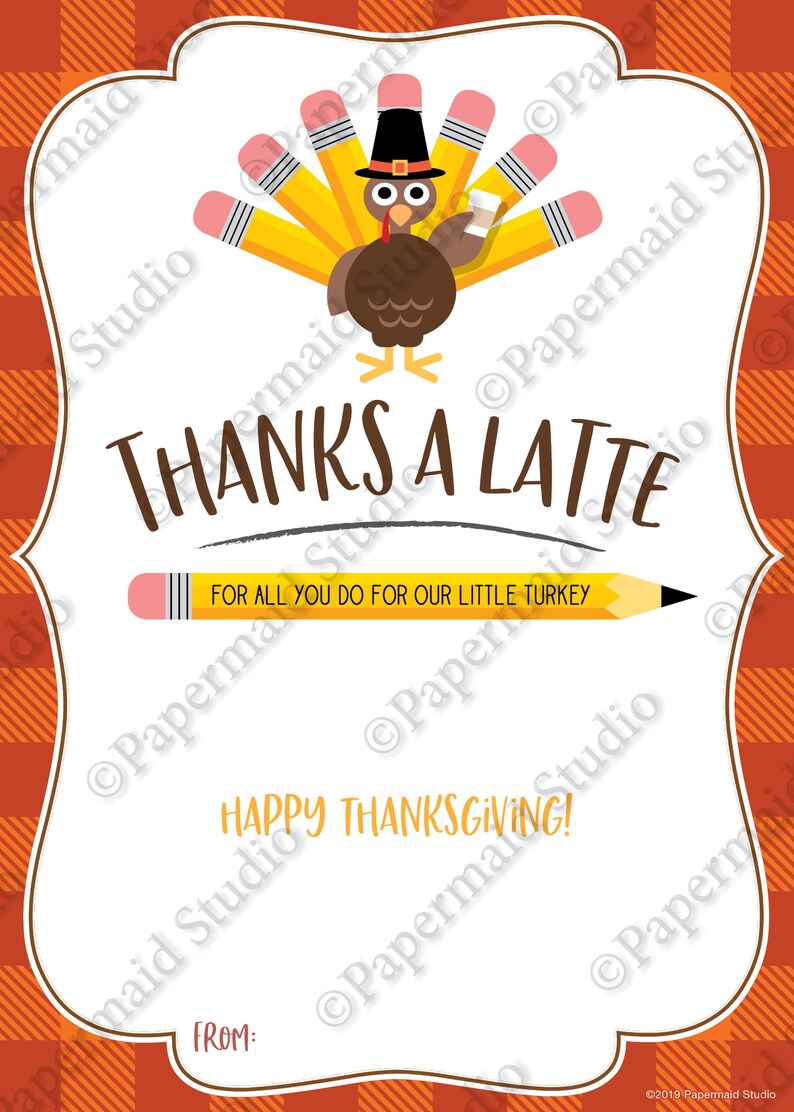 PRINTABLE Thanksgiving Teacher Coffee Gift Card Holder | Etsy