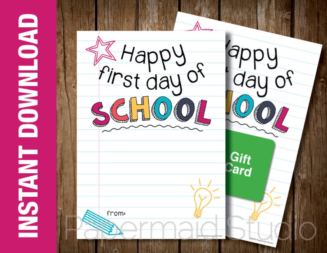 PRINTABLE Back to School Teacher Gift Card Holder - First Day of School ...