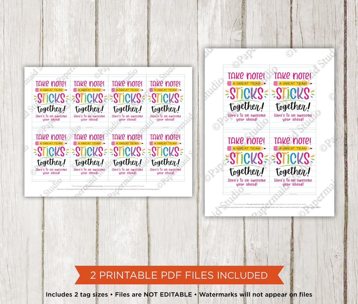 Back to School Tag Printable - First Day of School Sticky Note Gift Tag ...