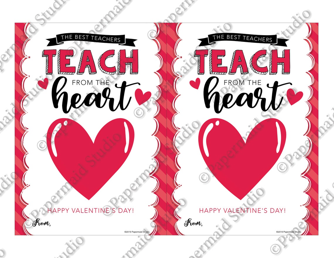 PRINTABLE Teacher Valentine Card Valentine's Day Gift - Etsy