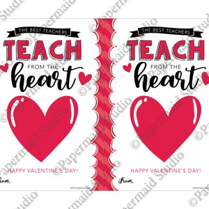 PRINTABLE Teacher Valentine Card -- Valentine's Day Gift Card Holder ...