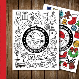 PRINTABLE Christmas Advent Calendar - Christmas Countdown - Holiday ...