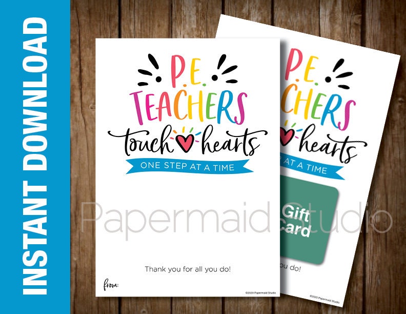 Printable Teacher Appreciation Week Card P.E. Gym Teacher | Etsy