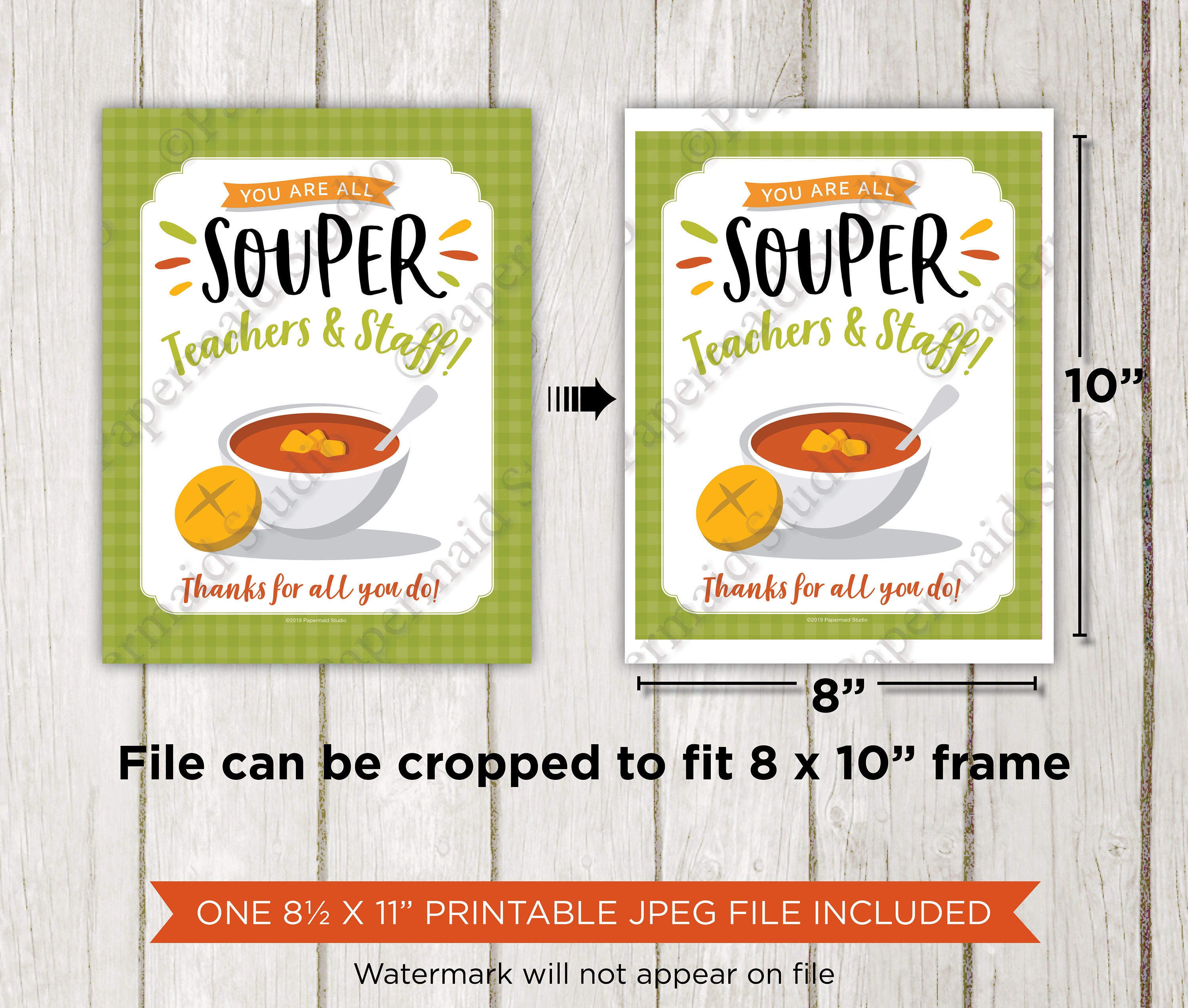 Teacher Appreciation Soup Printable Teacher Soup Thank You - Etsy