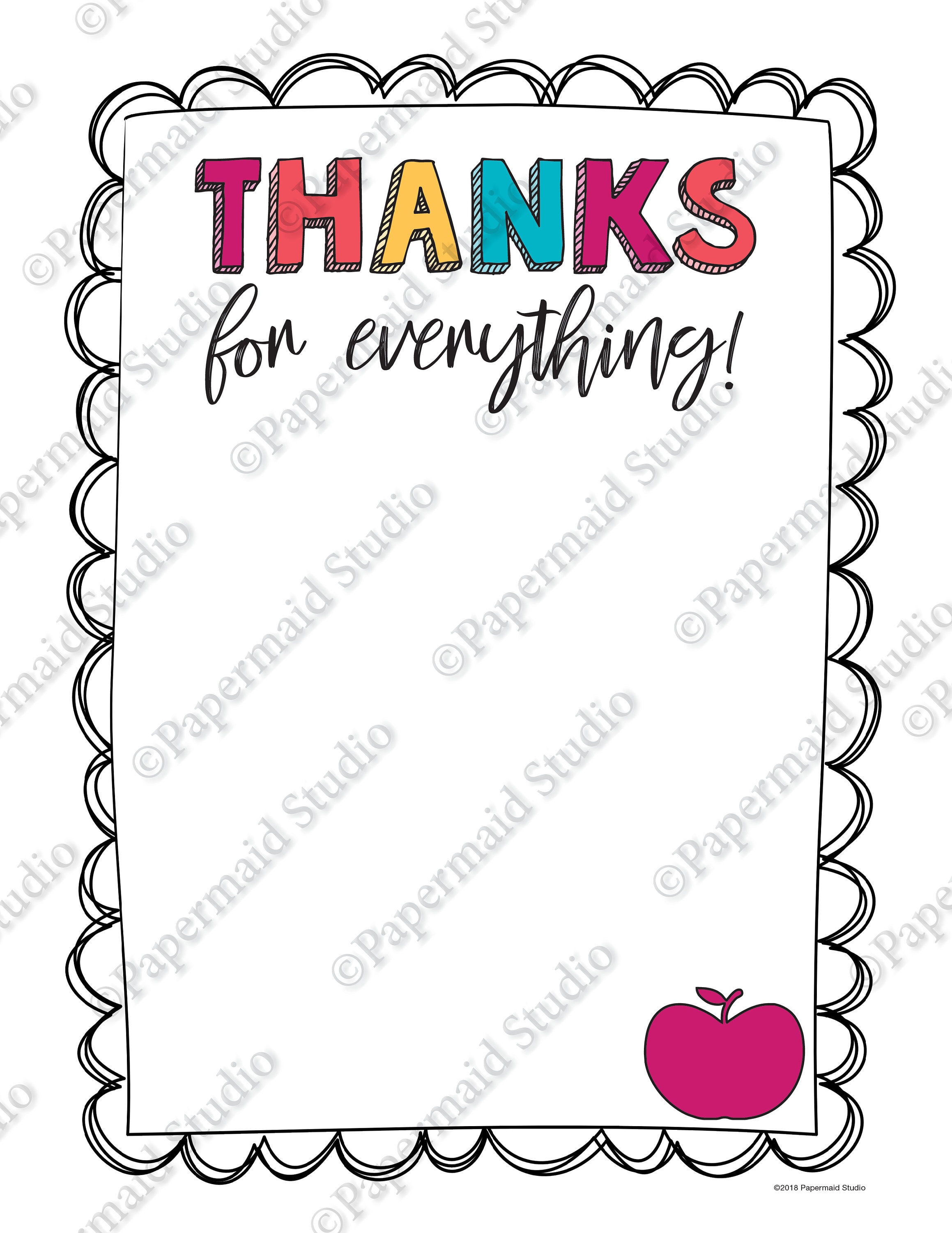 PRINTABLE All About My Teacher Thank You Card End of Year - Etsy