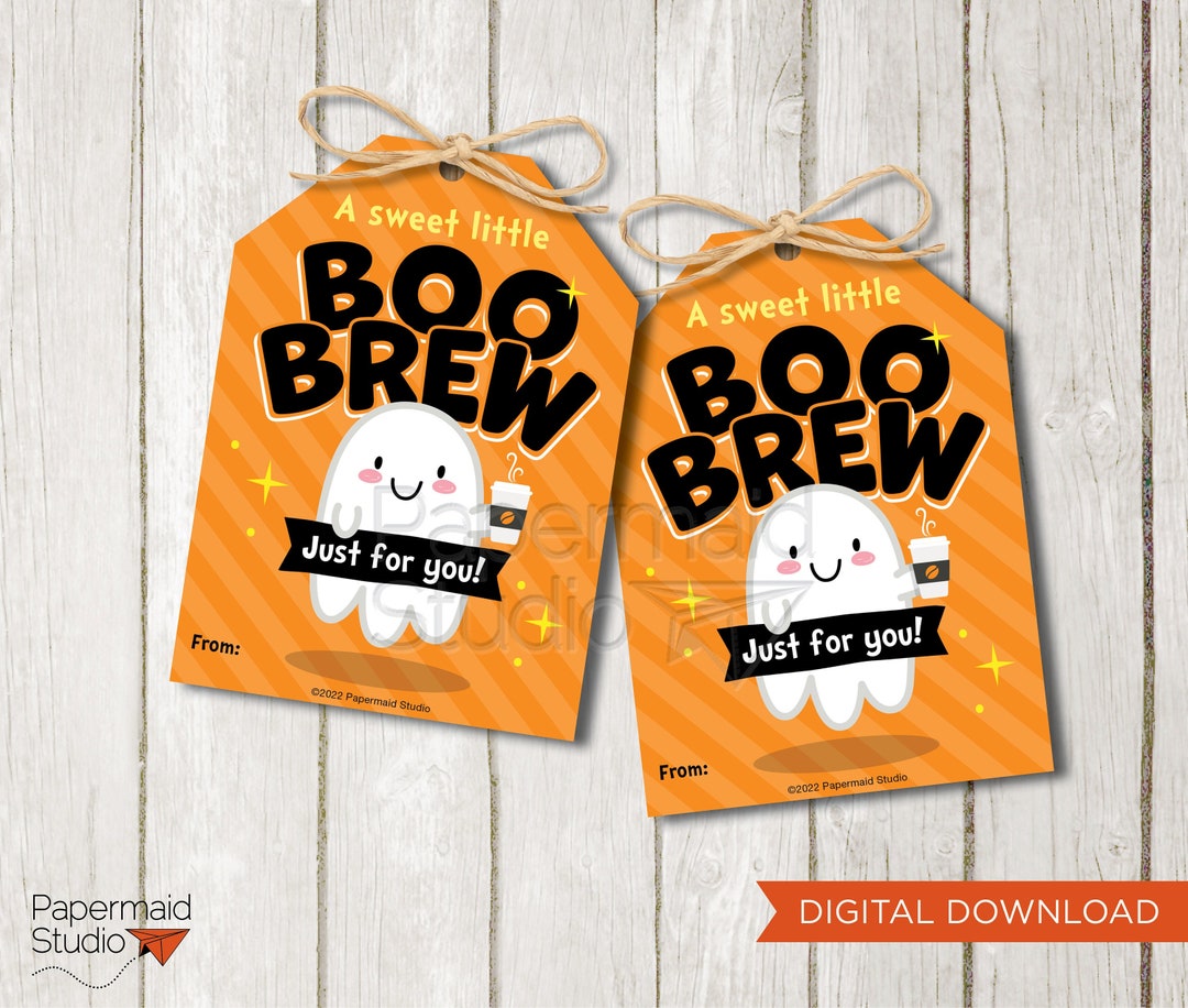 Halloween Coffee Tag - Teacher Halloween Gift Tag - Staff Halloween Tag ...