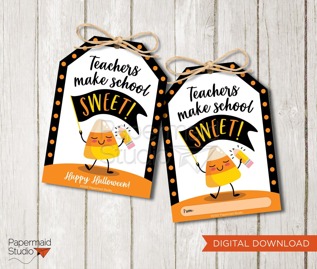 Teacher Halloween Gift Tag Printable - Halloween Teacher Gift Tag ...
