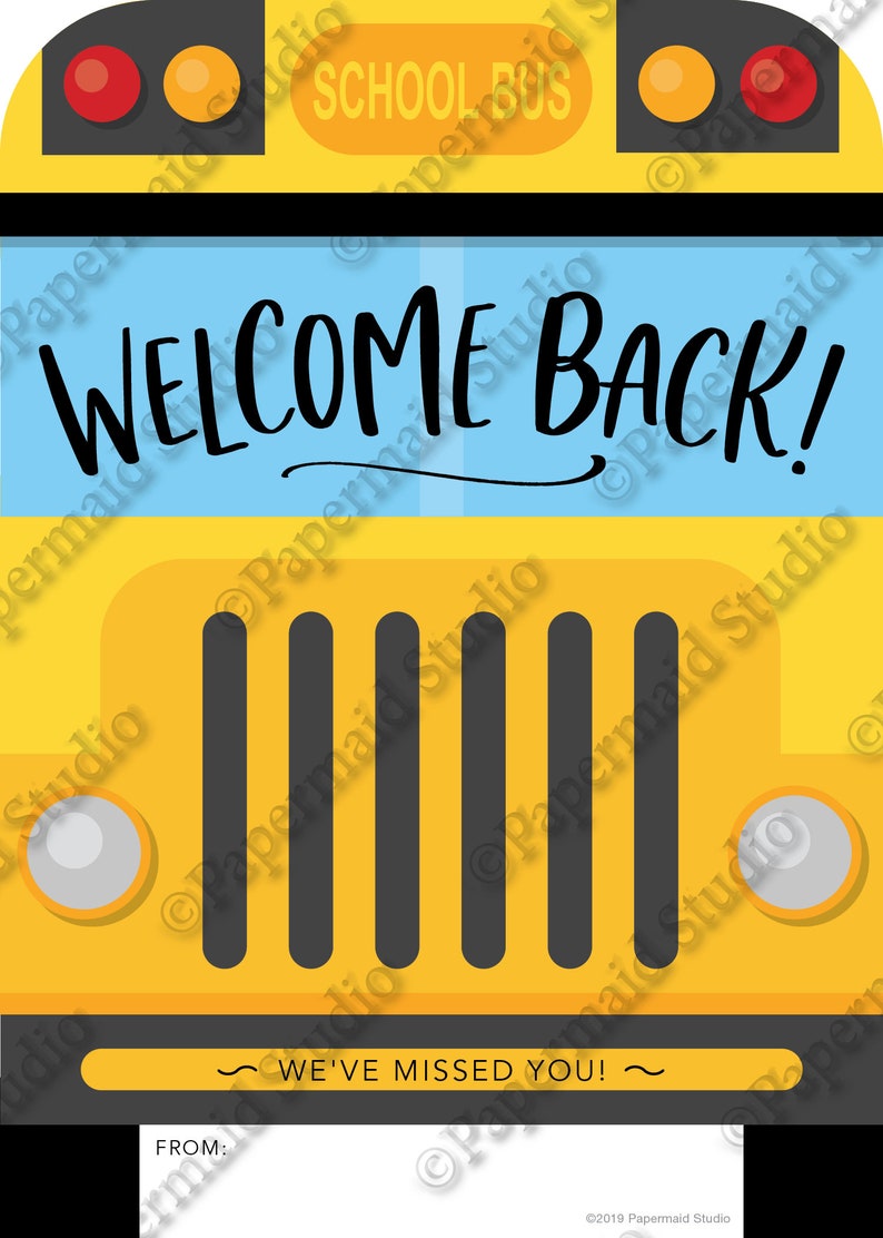 PRINTABLE Bus Driver Welcome Back Card Printable Bus Driver | Etsy