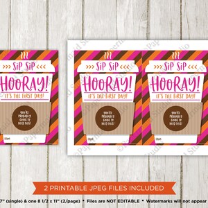 Back to School Coffee Printable First Day of School Teacher Gift Card ...