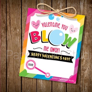 PRINTABLE Valentine's Day Bubbles Tag - Valentine You Make My Heart Pop ...