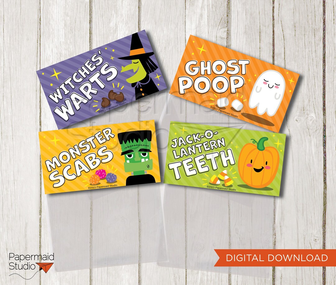 Halloween Bag Toppers Halloween Treat Bag Labels Halloween Stickers for ...