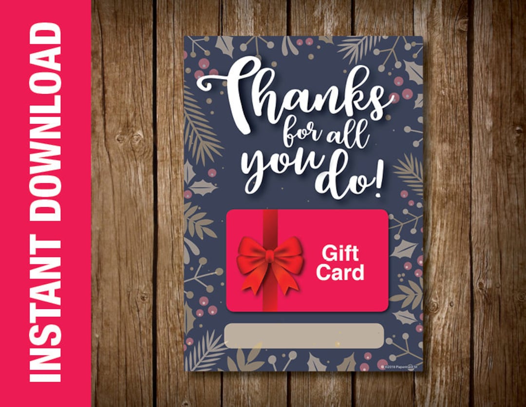 PRINTABLE Christmas Gift Card Holder -- Winter Break Card - Teacher ...