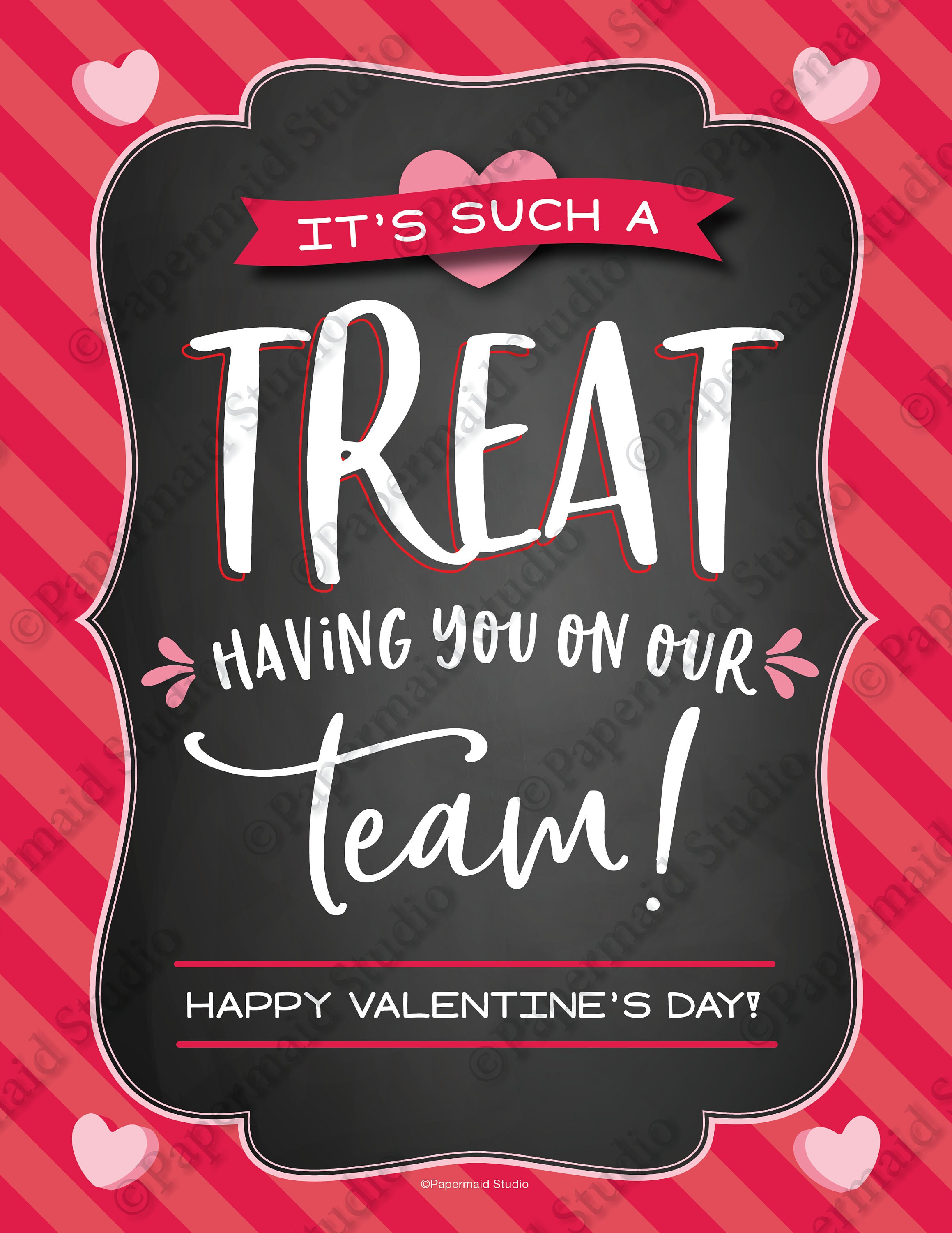 PRINTABLE Valentine's Day Team Thank You Sign Teacher | Etsy