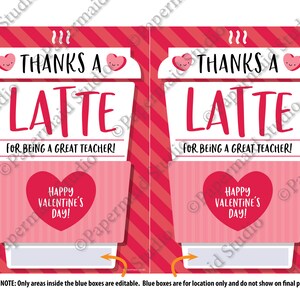 PRINTABLE Teacher Valentine's Day Coffee Gift Card Holder - Thanks a ...