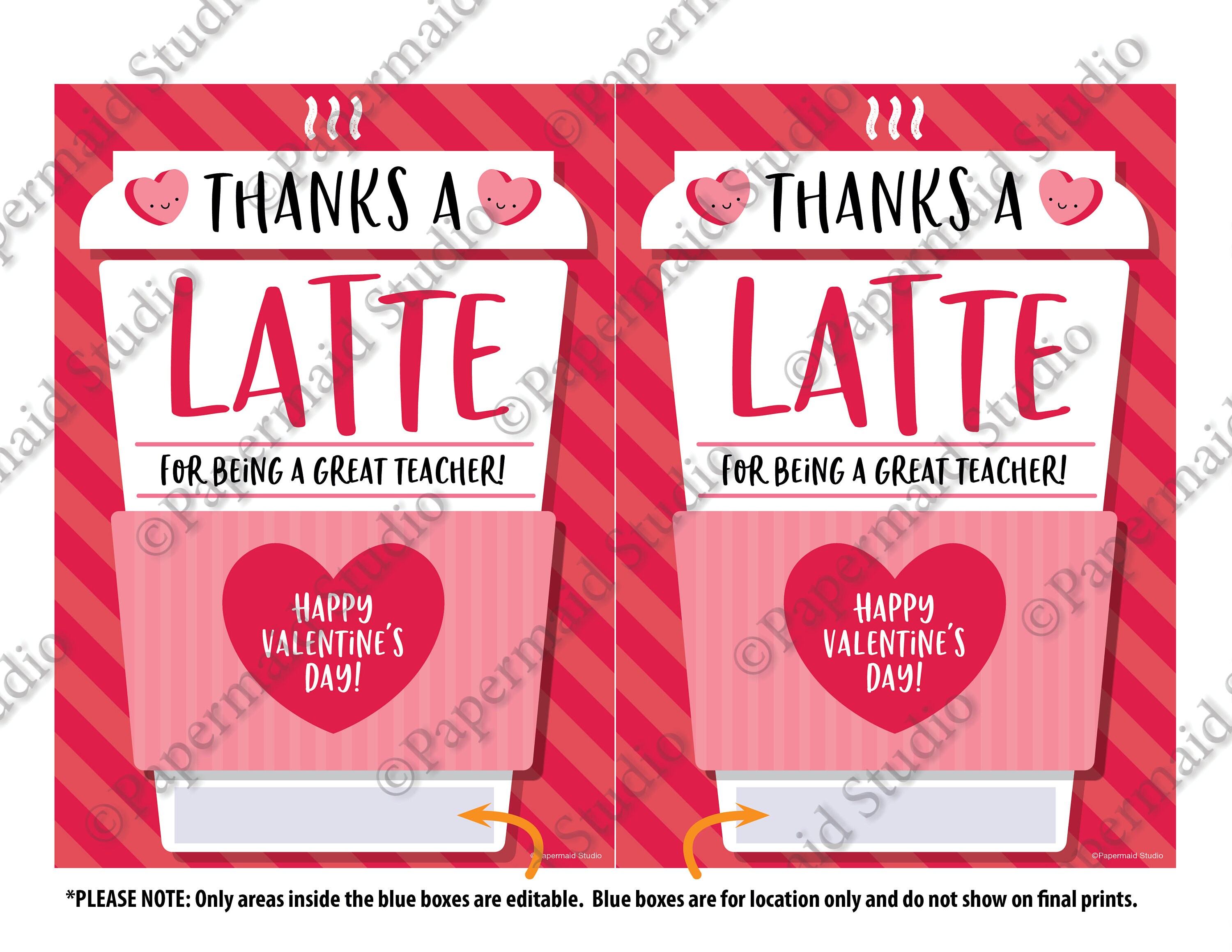 PRINTABLE Teacher Valentine's Day Coffee Gift Card Holder - Etsy