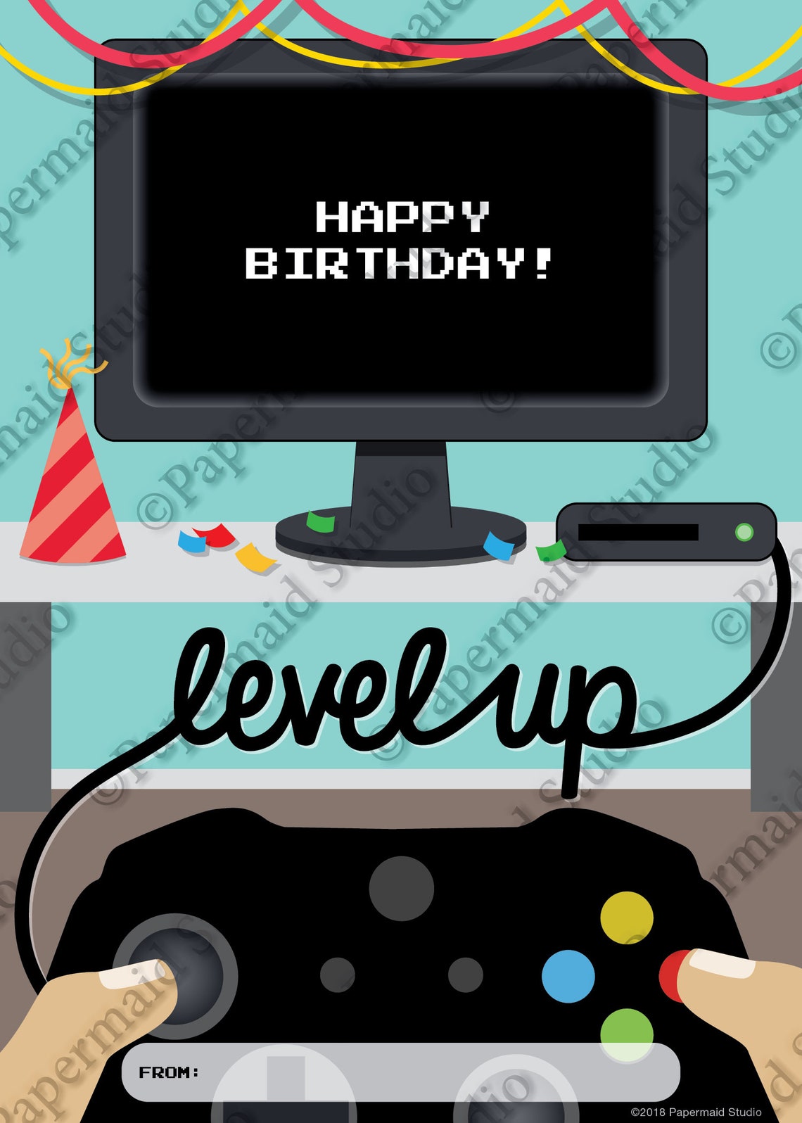 PRINTABLE Video Game Gift Card Holder - Video Gamer Birthday Card ...