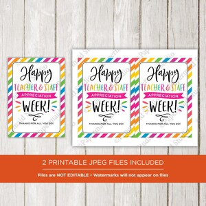 Teacher and Staff Appreciation Week Card Printable - Employee Staff ...